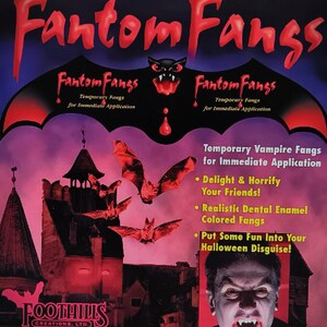 Temporary Vampire Fangs, W Bonus, Bottle of Denture Adhesive. - Etsy