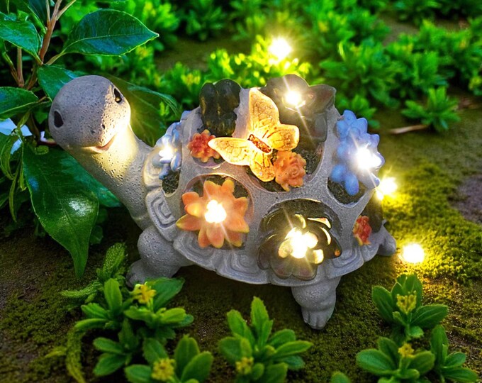 Solar Turtle Statue Turtle Garden Statue With Solar Light Turtle ...
