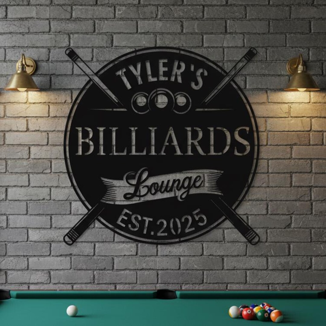 Custom Vintage Pool Room Sign,man Cave Metal Wall Art,home Lounge ...