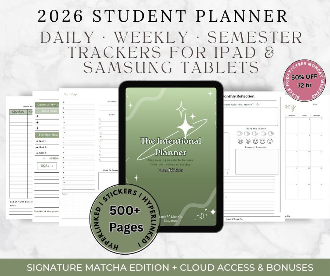 The Intentional Planner 2026 | Digital Student Planner for Ipad/samsung ...