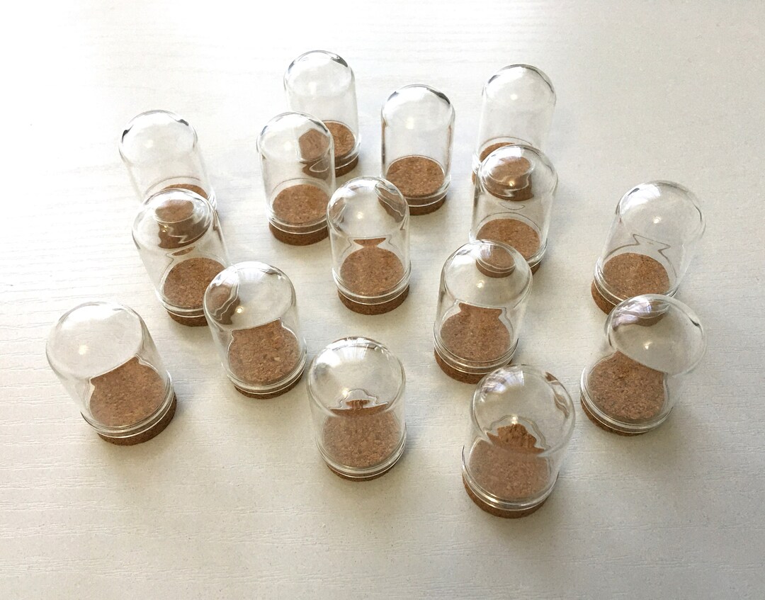 Miniature GLASS DOME BOTTLE 15 Cloche With Cork 36mm X 22mm Mini ...