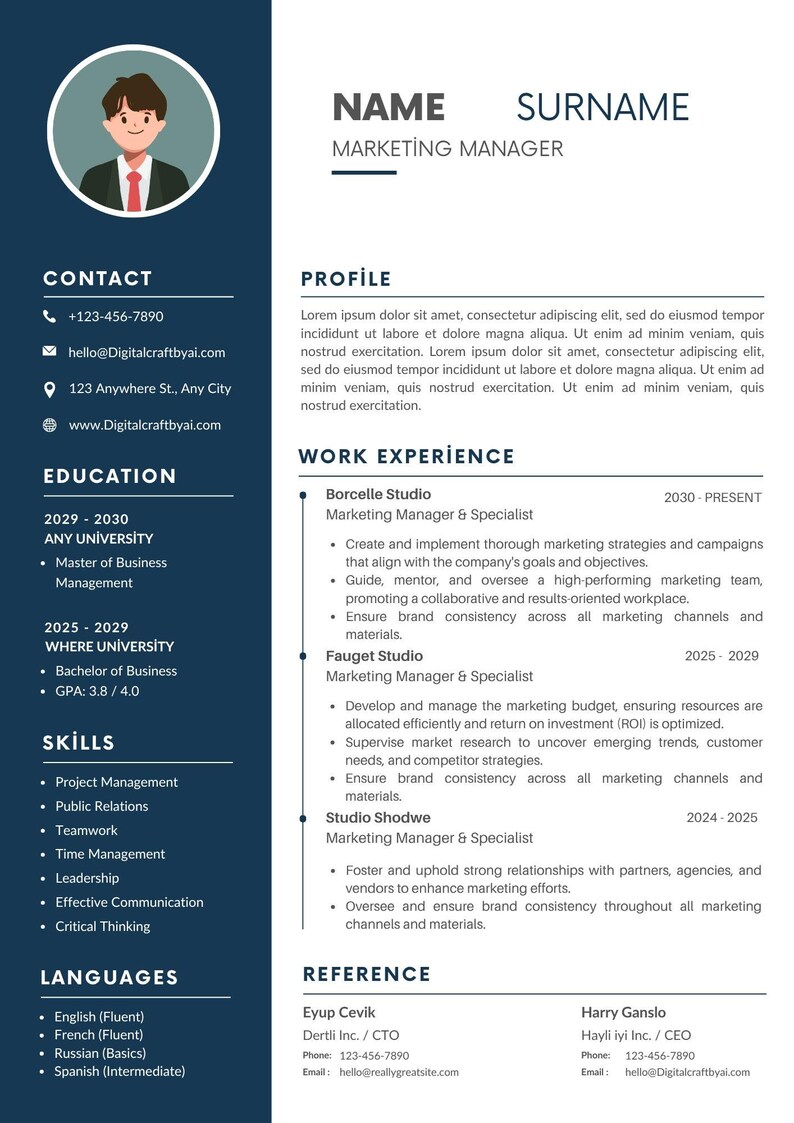 Editable Modern CV TEMPLATE for Microsoft Word Professional Resume ...
