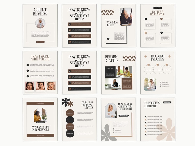 Instagram Carousel Templates | Slide Post Designs | Editable Canva ...