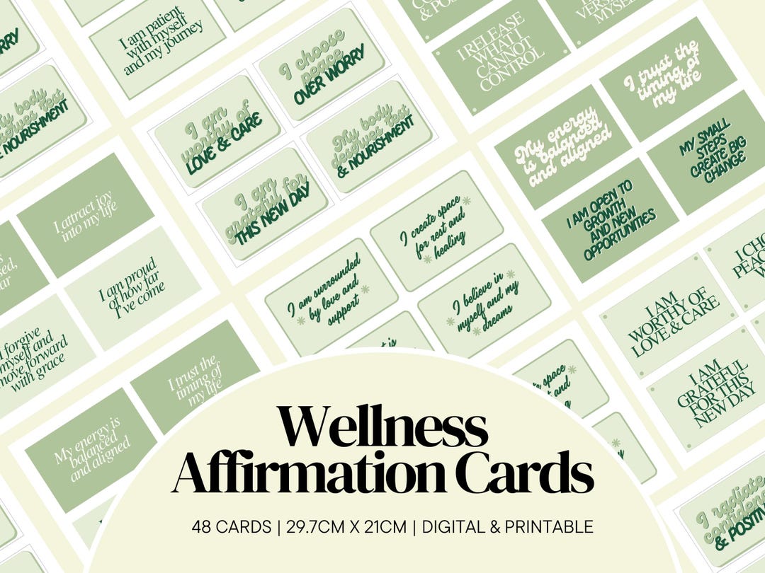 Positive Affirmation Cards, Printable Affirmation Deck, Editable Canva ...