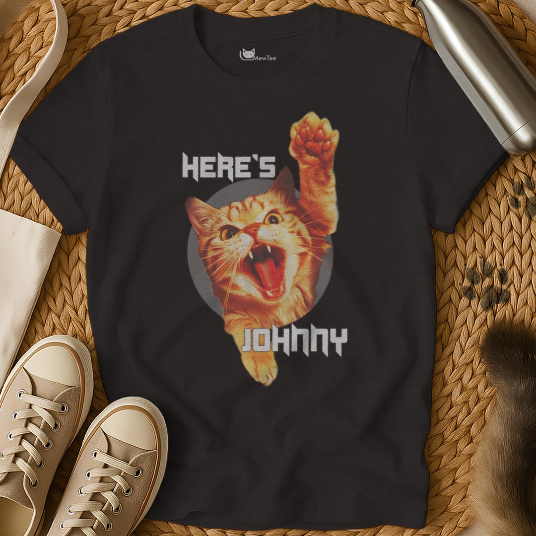 Here's Johnny Angry Cat Shirt: Horror Parody Tee - Etsy