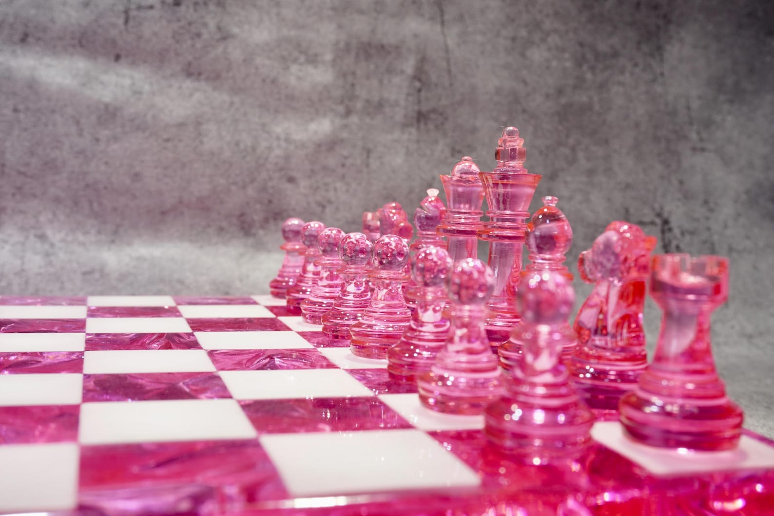 Rose Crystal Resin Chess Set: Handmade Luxury Home Decor , Unique ...