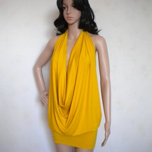 Backless Drape Halter Top, Sexy Mini Dress, Prom Evening Party Dress ...