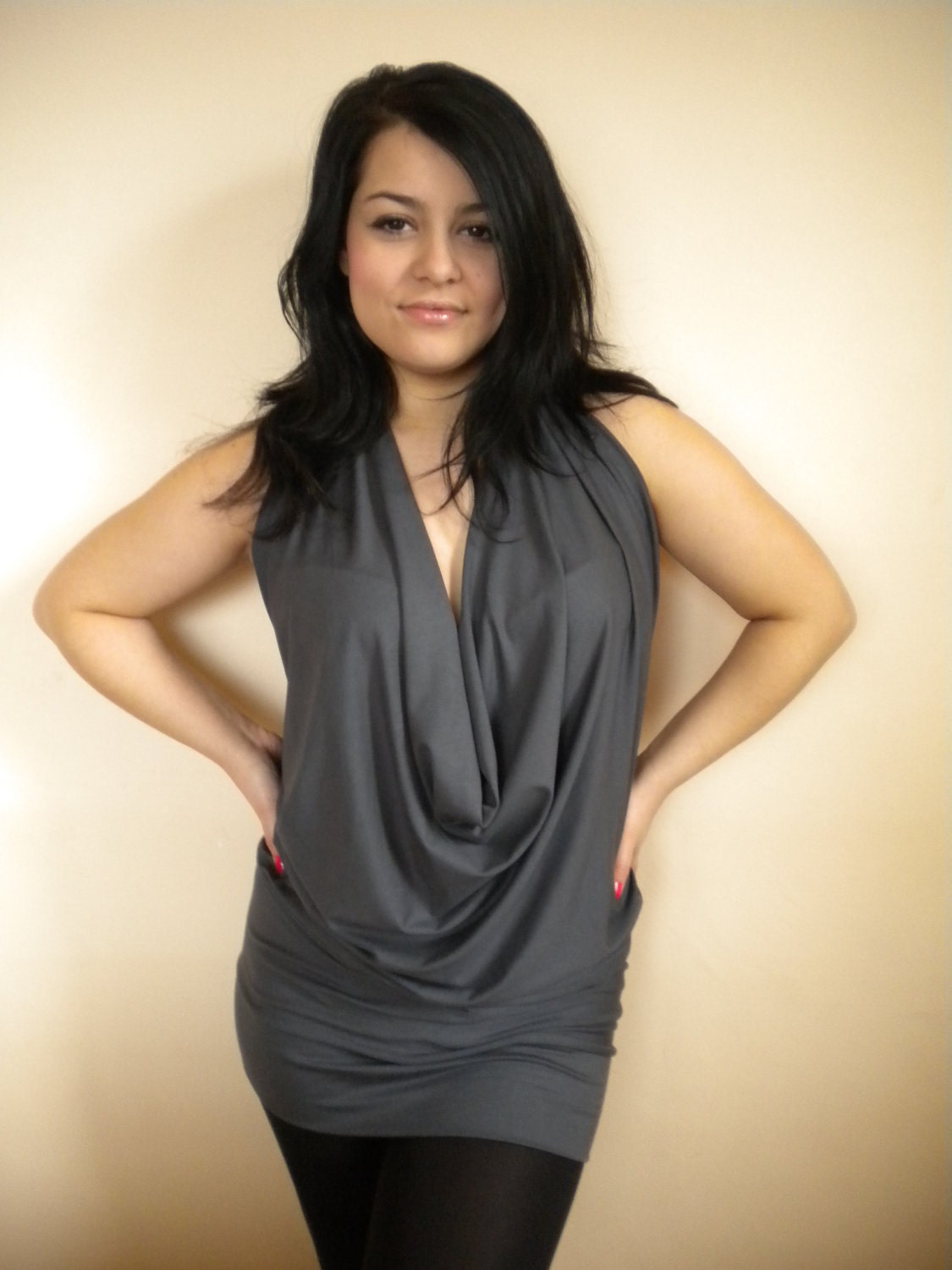 Backless Drape Halter Top, Sexy Mini Dress, Prom Evening Party Dress ...