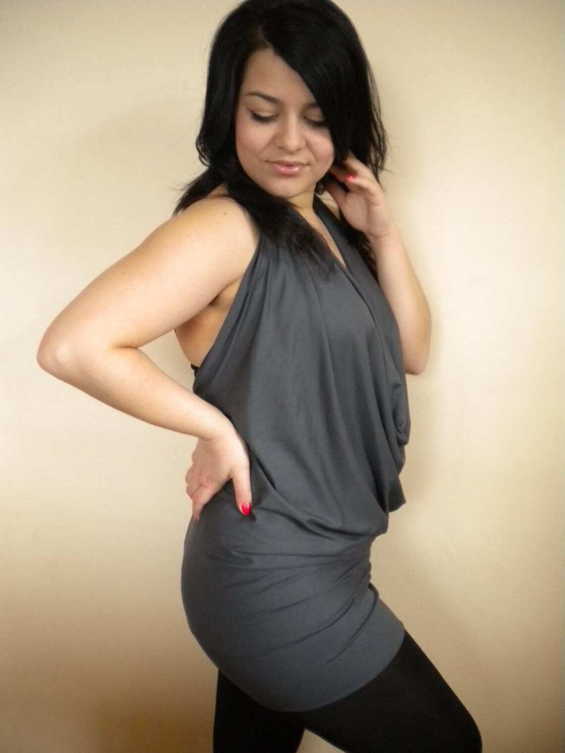 Backless Drape Halter Top Sexy Mini Dress Backless Drape - Etsy