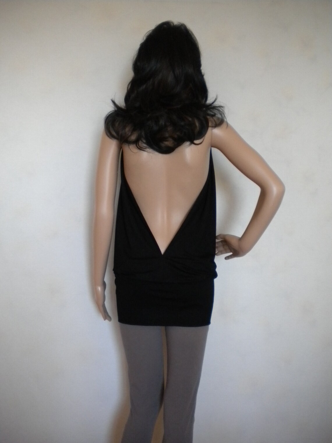 Backless Drape Halter Top Sexy Mini Dress Backless Drape - Etsy
