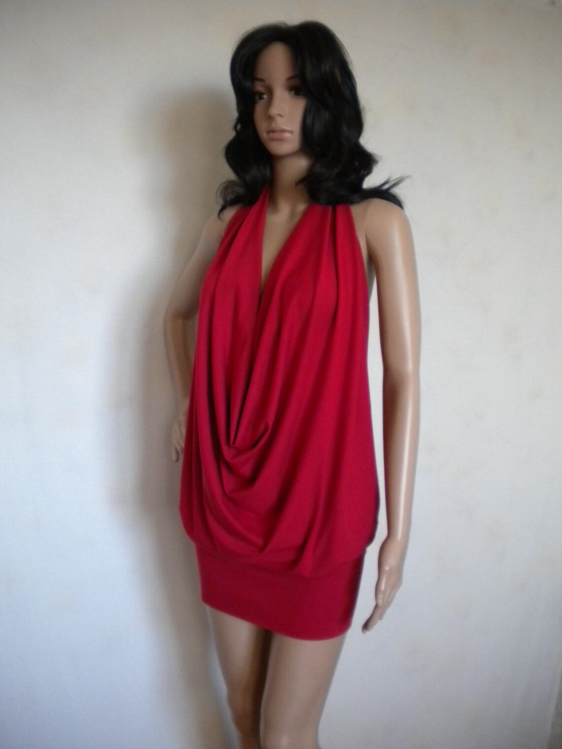 Backless Drape Halter Top Sexy Mini Dress Backless Drape - Etsy