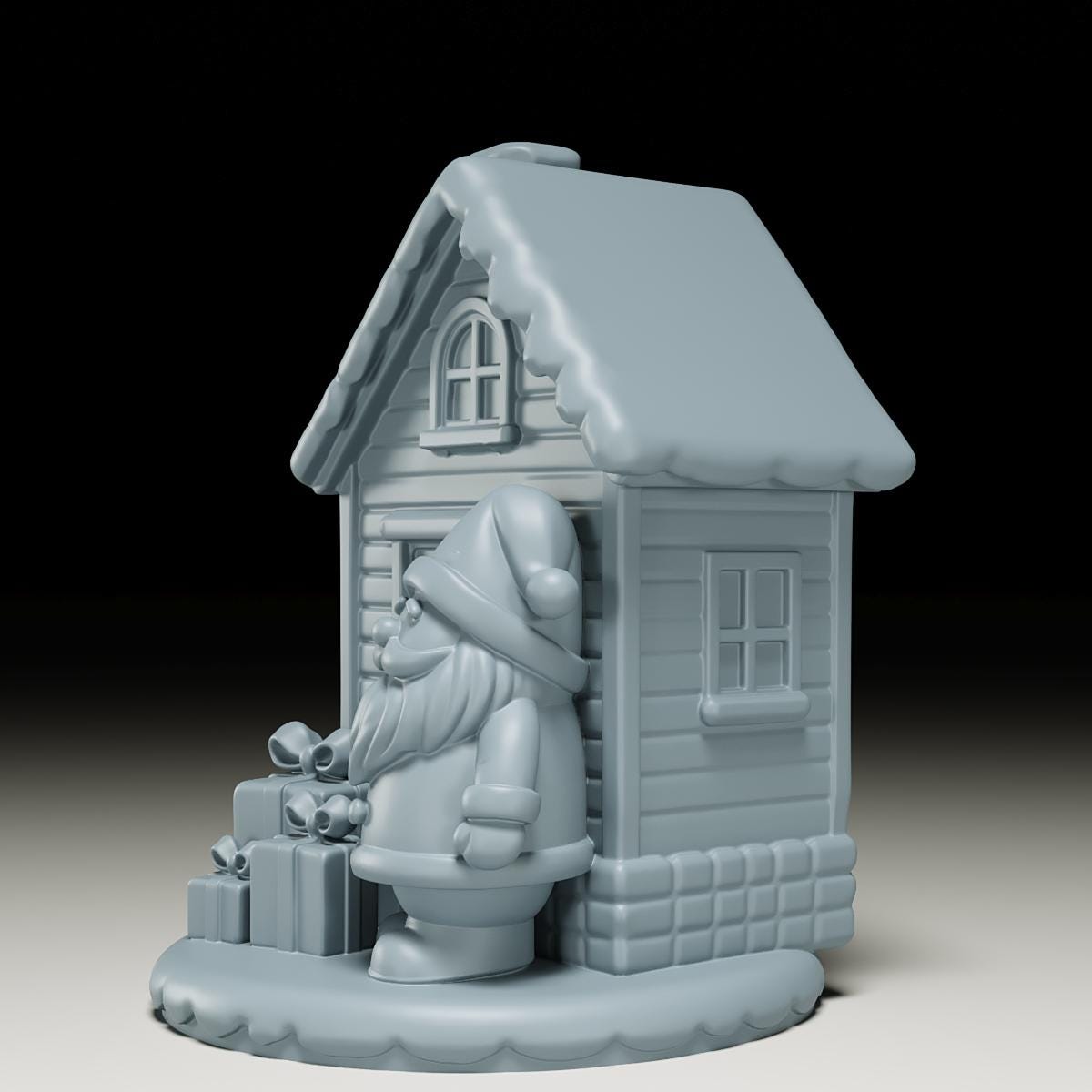 Santa's Christmas Cottage 3D Print Model (STL File) - Etsy