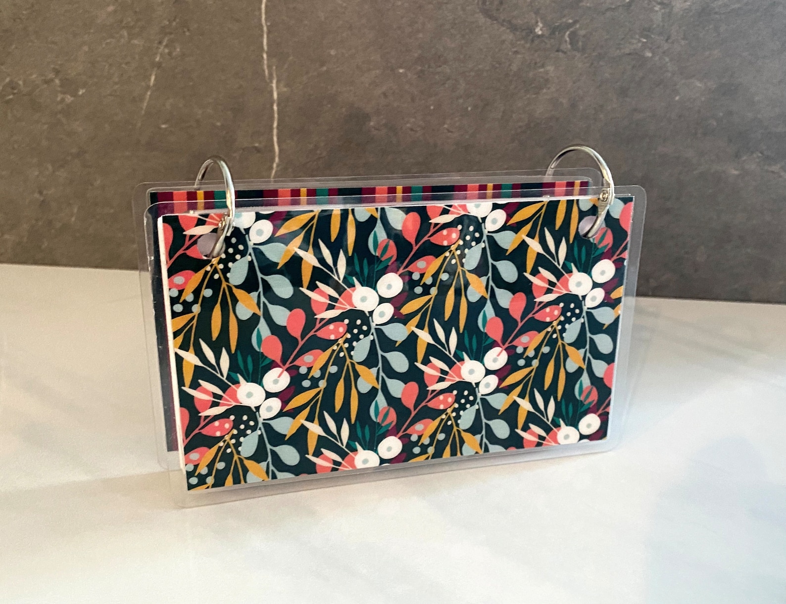 Index Card Binder Flashcard Holder or Recipe Book Laminated | Etsy