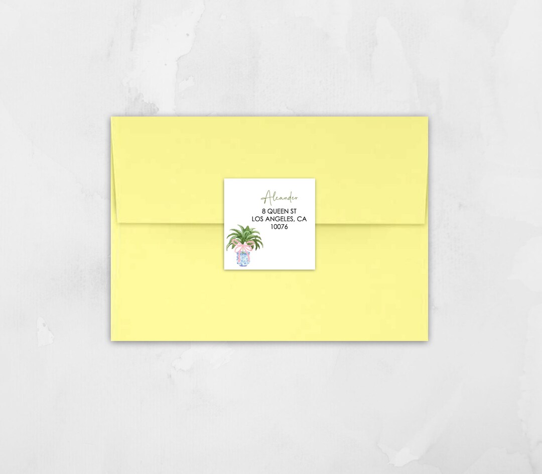 Custom Square Address Return Labels, Personalized Southern Address Tags ...