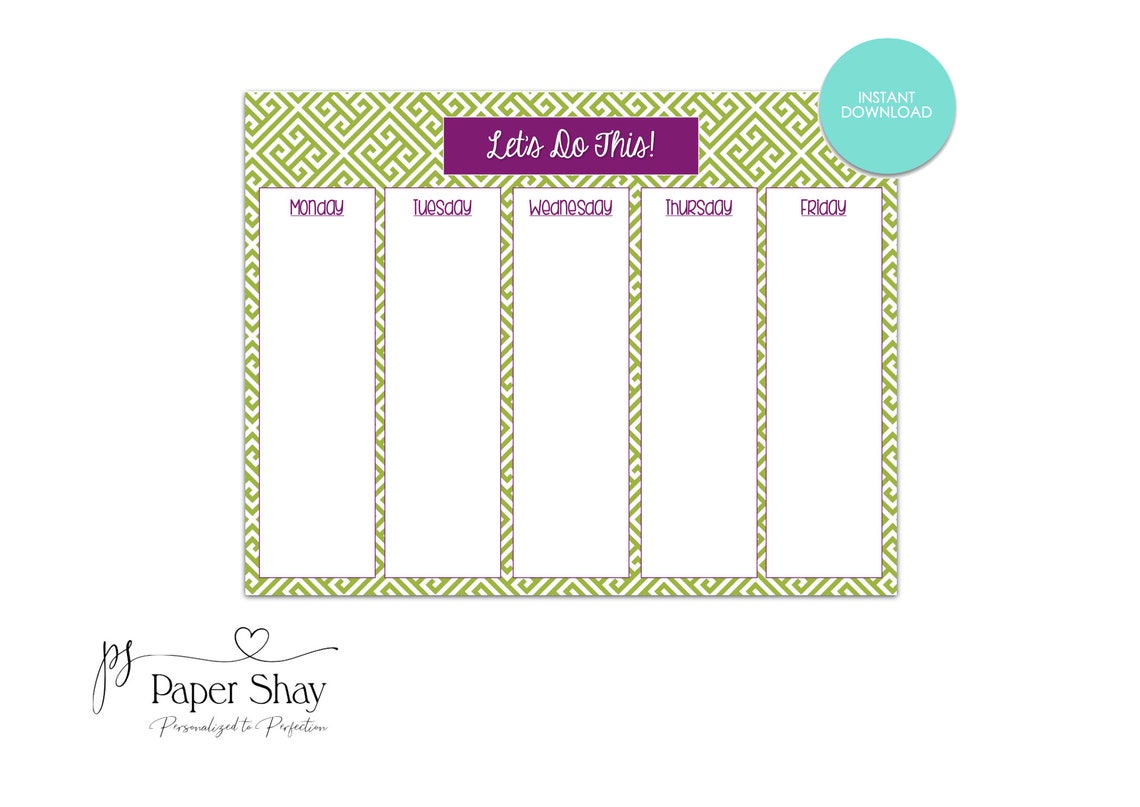 Weekly Planner Printable Desktop Planner Student Planner | Etsy