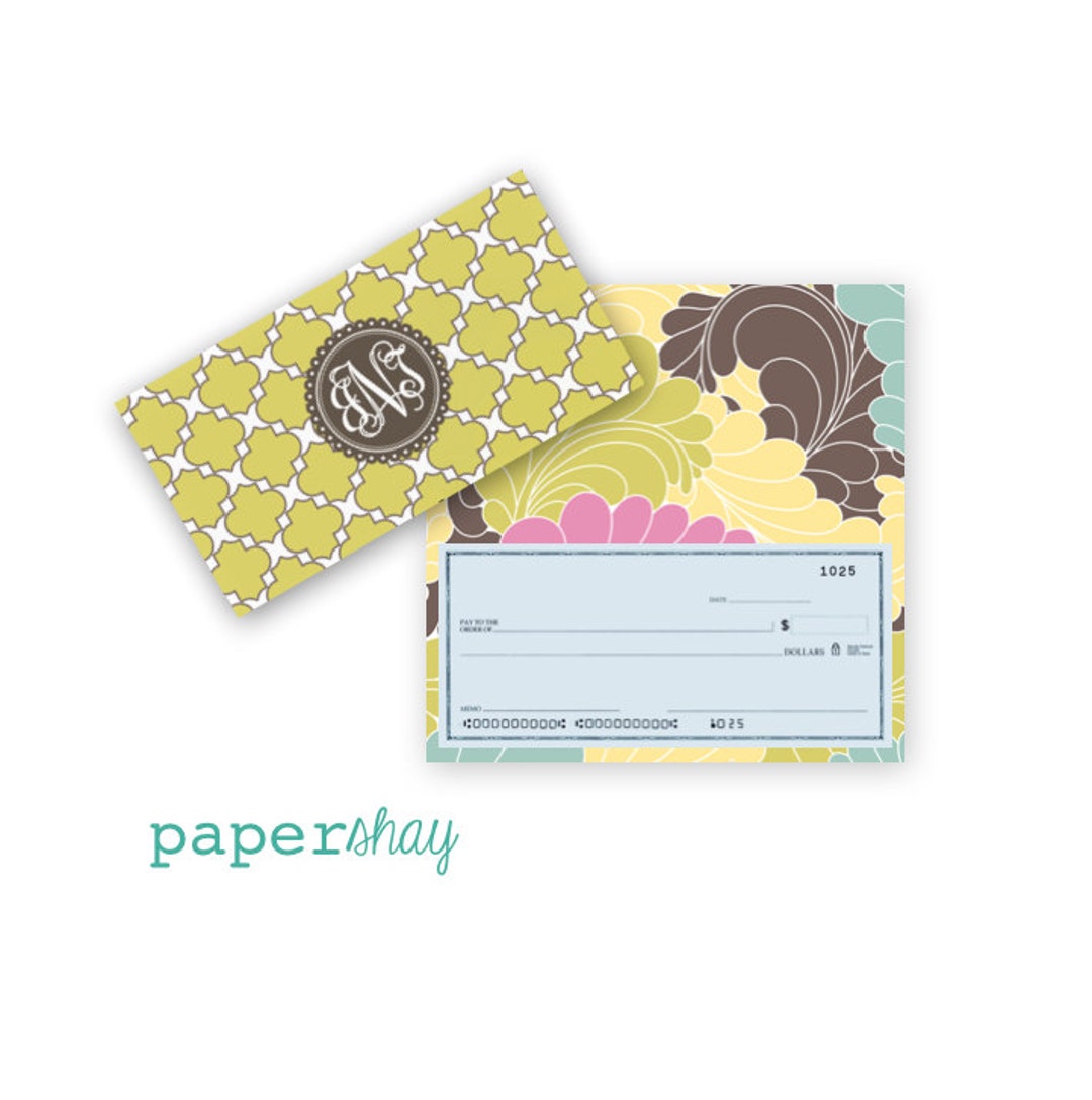 Checkbook Cover, Monogrammed Vinyl Checkbook Cover, Duplicate Checkbook ...