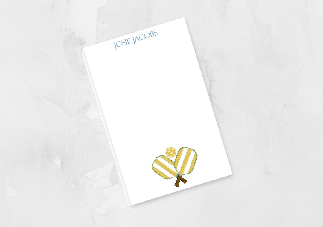 Striped Paddle Pickleball Notepad, Personalized to Do List for Sports ...