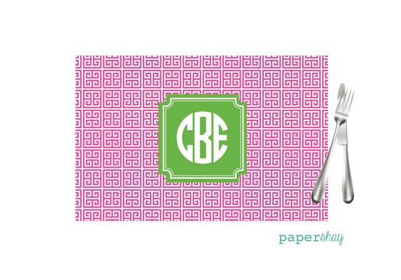 Monogrammed Placemat Laminated Placemats Design your Own | Etsy