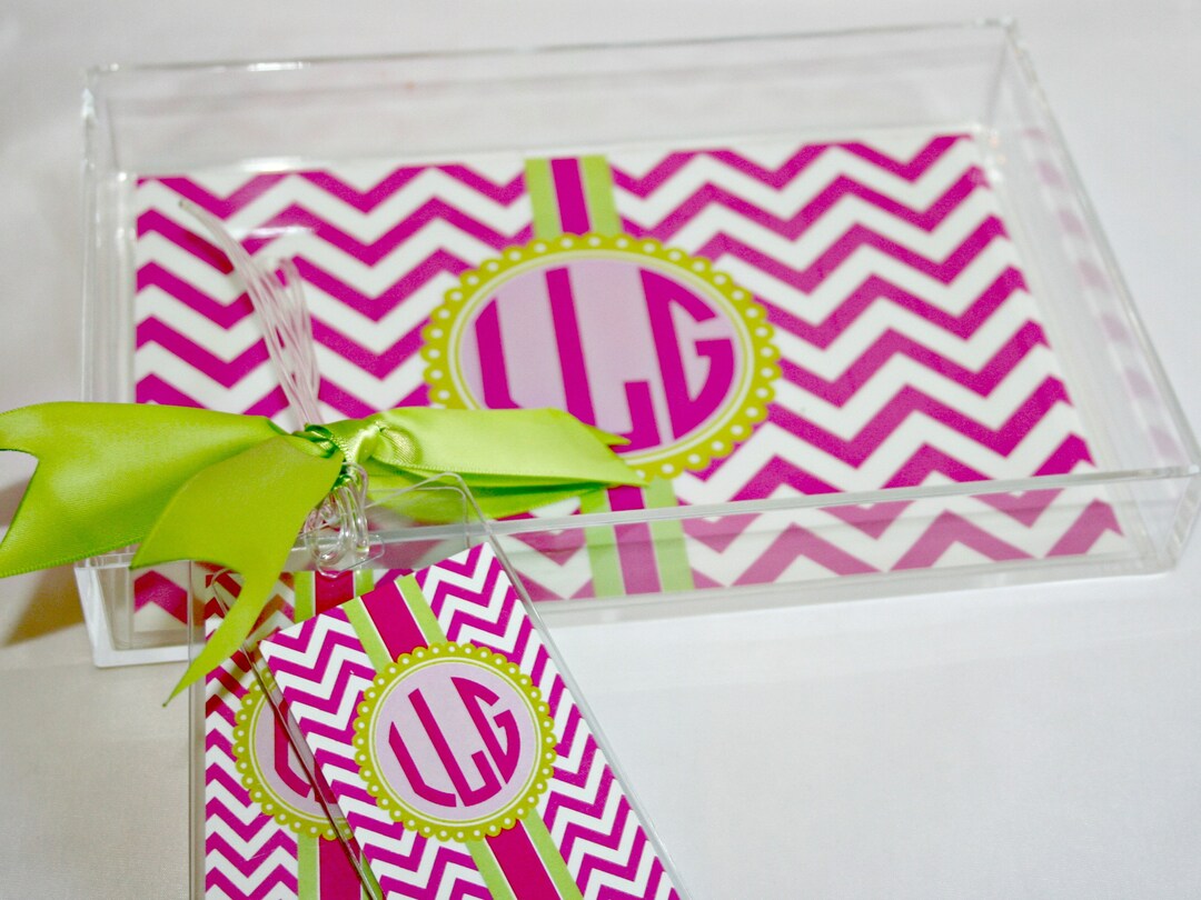 Personalized Acrylic Tray, Monogrammed Lucite Catchall, Custom Vanity ...