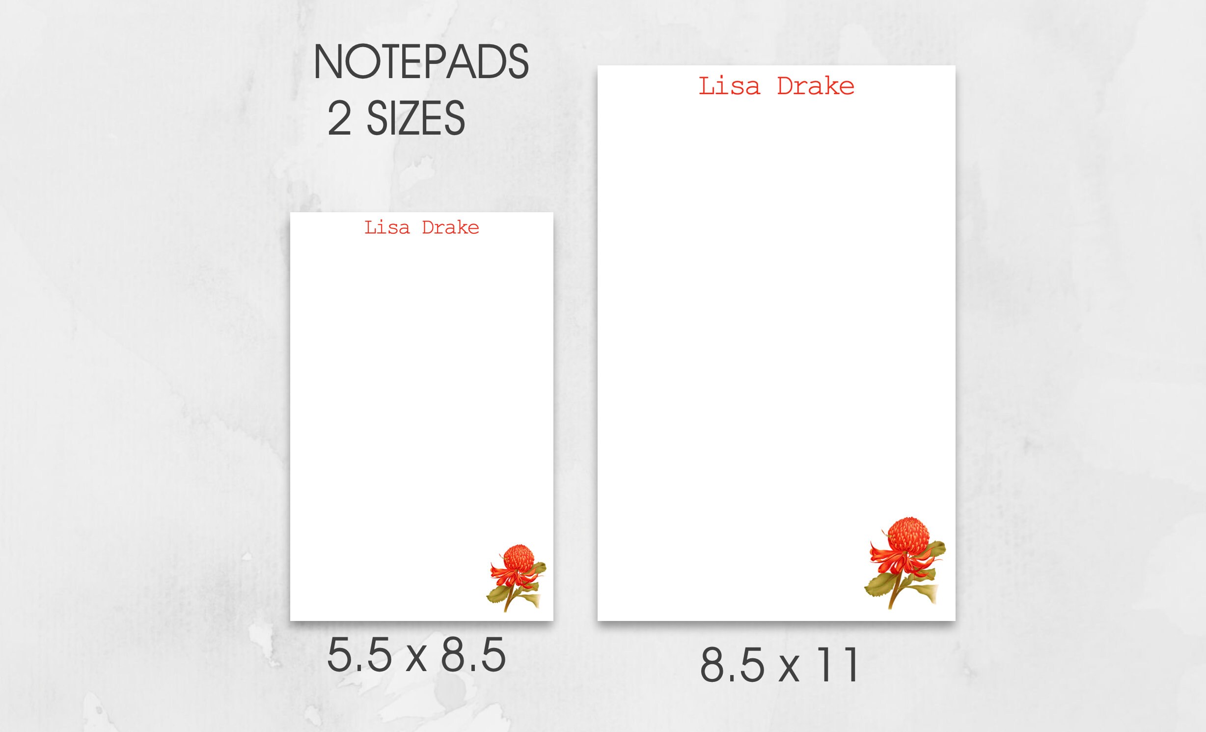 Personalized Floral Letter Writing Paper, Personalize Memo Pad for ...