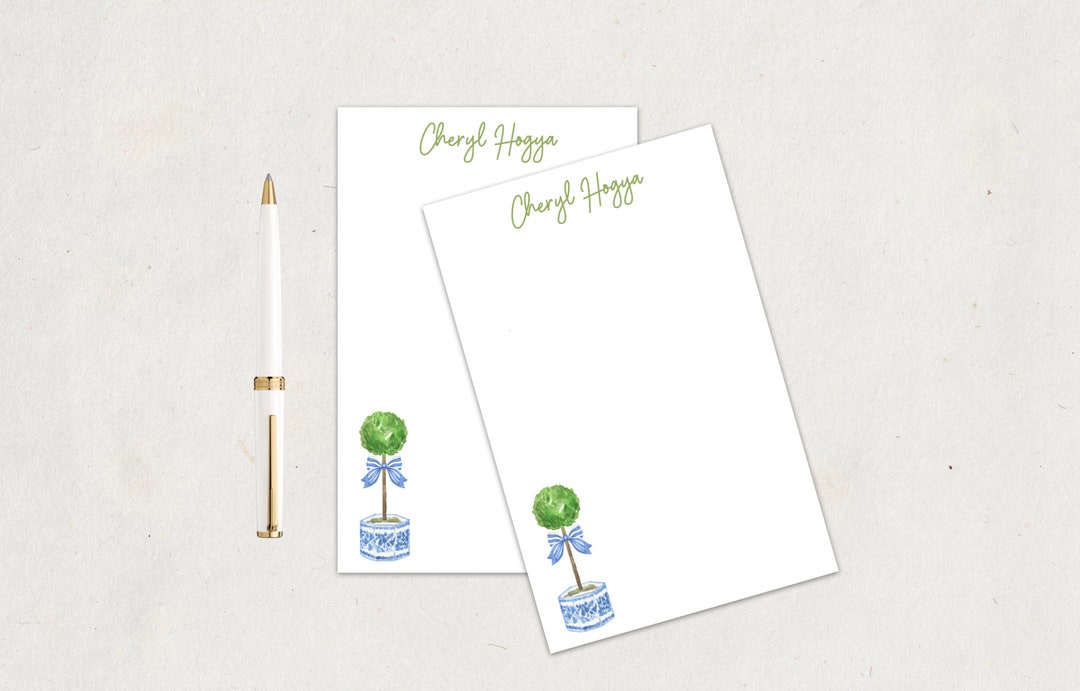 Chinoiserie Notepad, Personalized Ginger Jar Notepad, Topiary ...