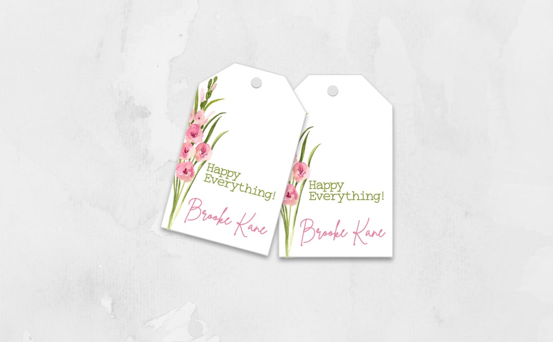 Floral Personalized Gift Tag, Custom Hang Tags, Family Favor Tags ...