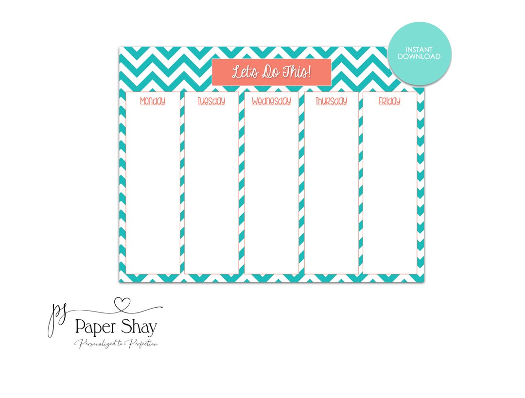 Weekly Planner Printable, Desktop Planner, Student Planner - Etsy