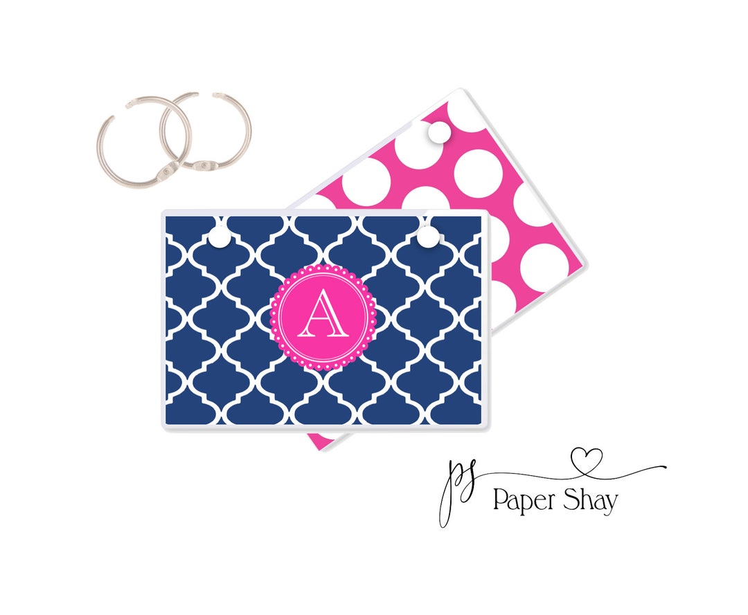 Personalized Index Card Binder, Flashcard Holder or Recipe Book ...