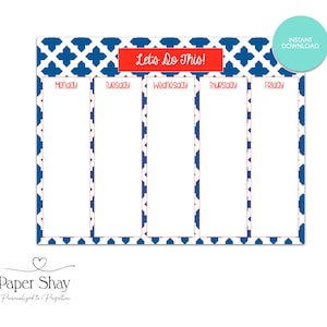 Weekly Planner Printable, Desktop Planner, Student Planner, 8.5 by 11 ...