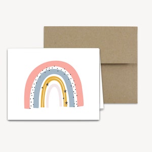 Rainbow Card Set. Watercolor Note Set. Note Cards. Blank Cards. Folded ...
