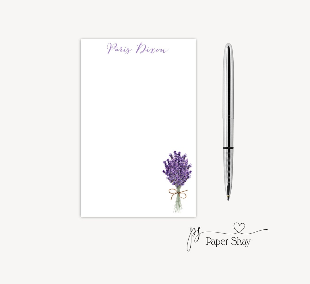 Custom NOTEPAD With Name Personalized Notepad Lavender Memo - Etsy