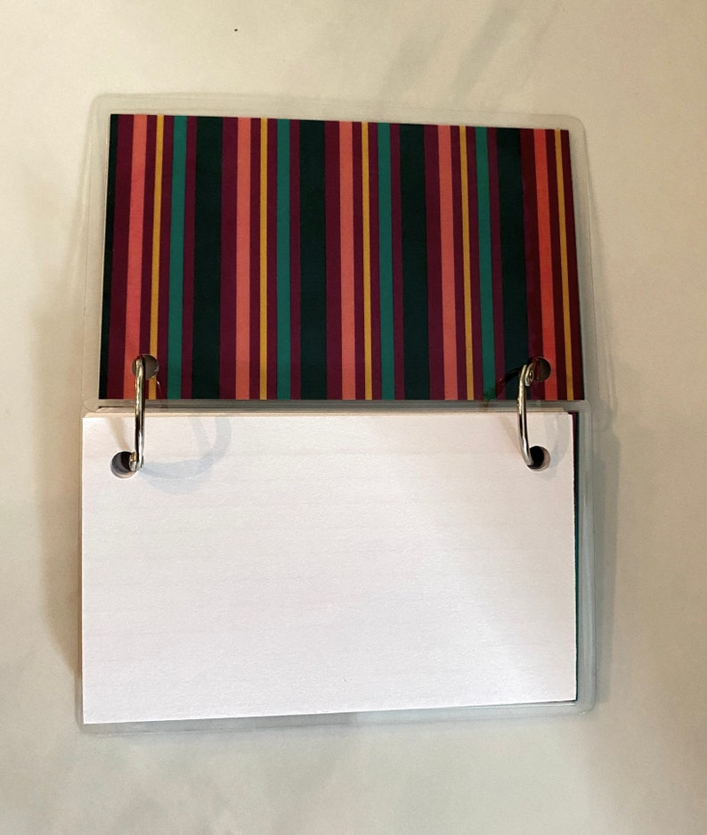 Index Card Binder Flashcard Holder or Recipe Book Laminated | Etsy