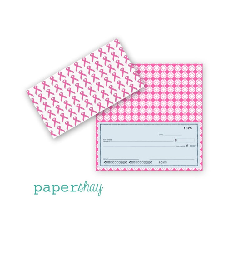 Checkbook Cover Pink Ribbon Vinyl Checkbook Cover PS321 | Etsy
