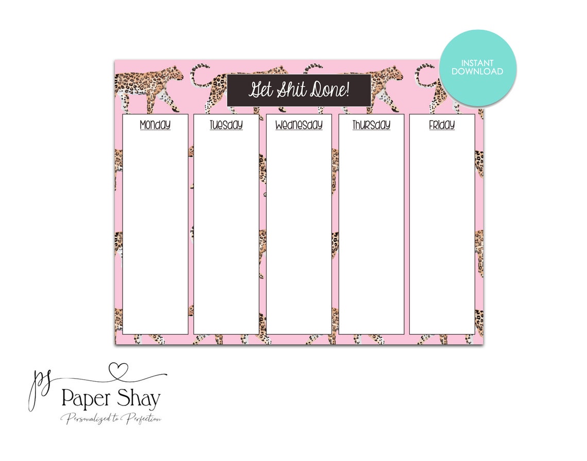 Weekly Planner Printable Desktop Planner Student Planner - Etsy
