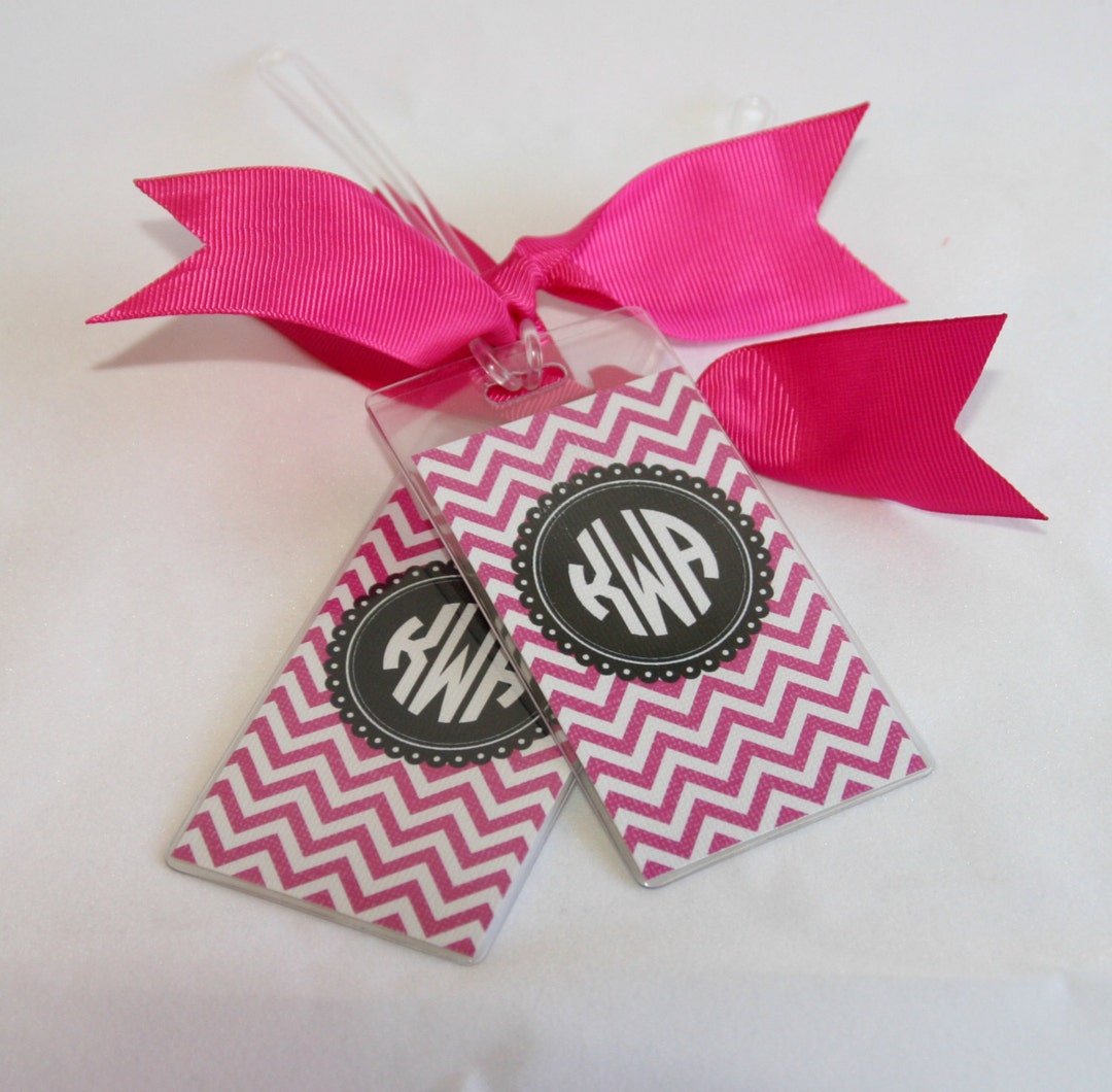 Set of 2 Monogram Luggage Tags - Personalized Bag Tags- Monogram Gift ...