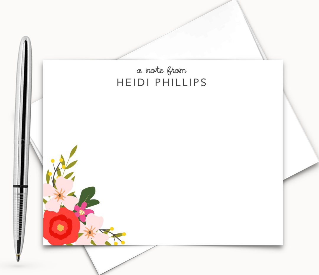 Monogram Flat Note Cards - Correspondence Card Stationery ...