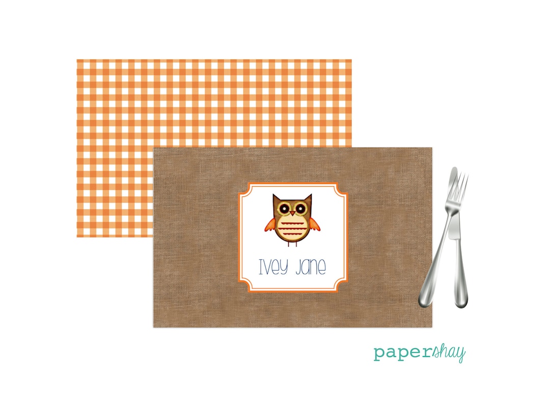 Monogrammed Placemat Laminated Placemats Design Your Own - Etsy