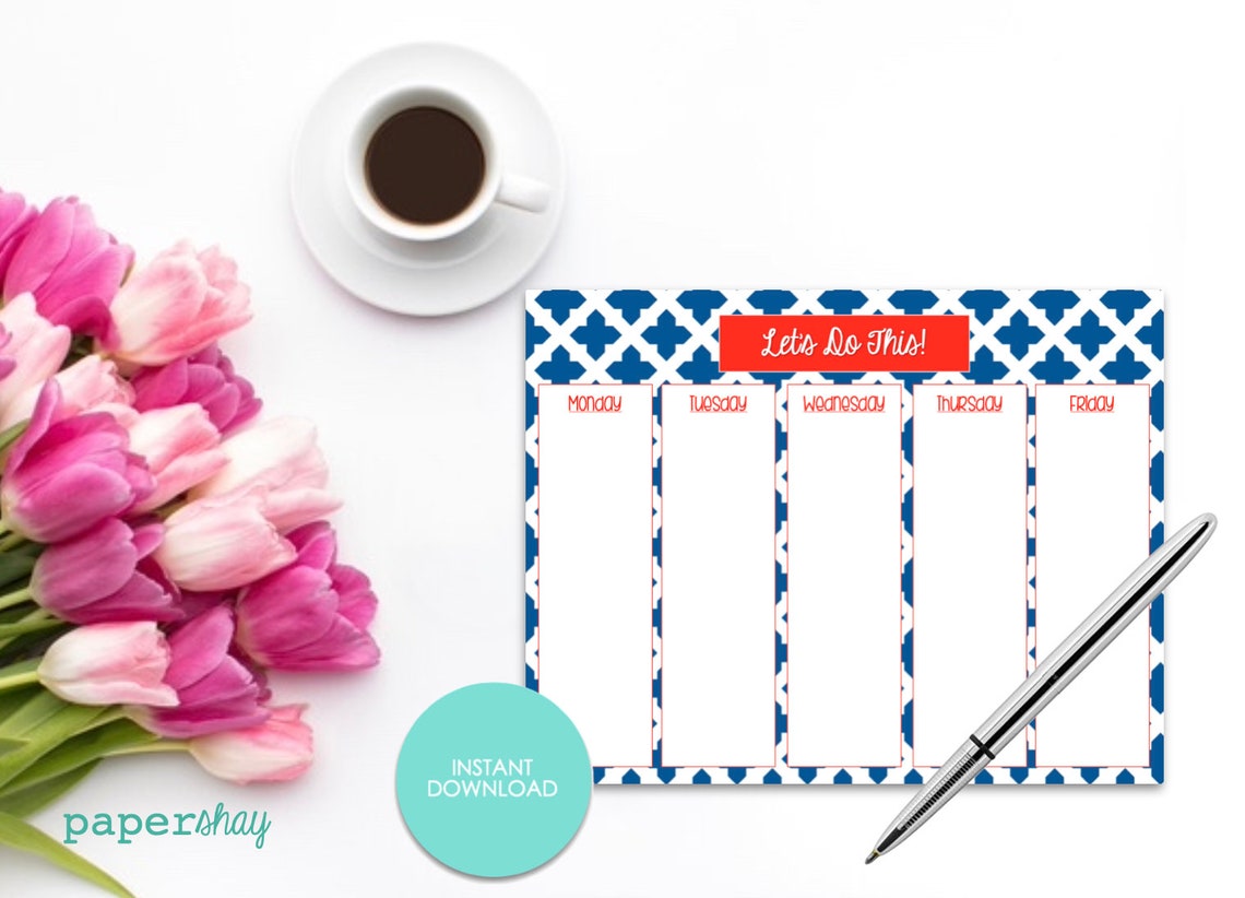 Weekly Planner Printable Desktop Planner Student Planner - Etsy