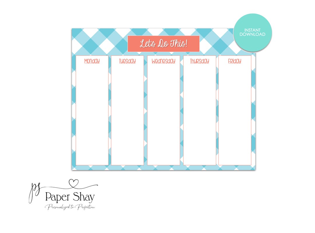 Weekly Planner Printable, Desktop Planner, Student Planner, Weekly ...