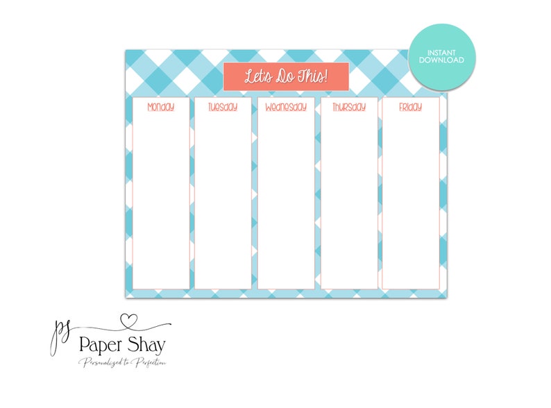 Weekly Planner Printable Desktop Planner Student Planner - Etsy
