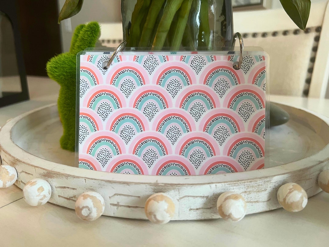 Rainbow Flashcard Holder, Index Card Binder or Recipe Binder, Laminated ...