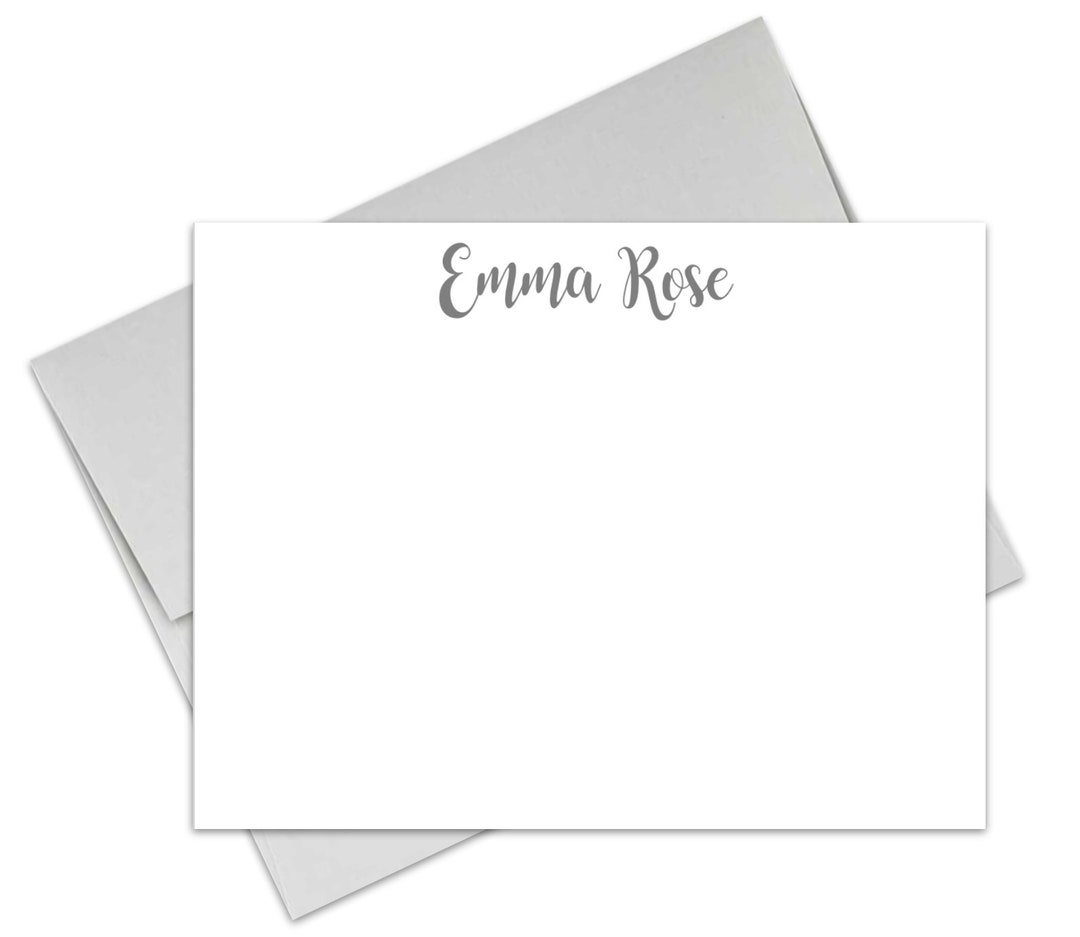Classic Monogram Flat Note Cards - Correspondence Card Stationery - Personalized Card Stationary ...
