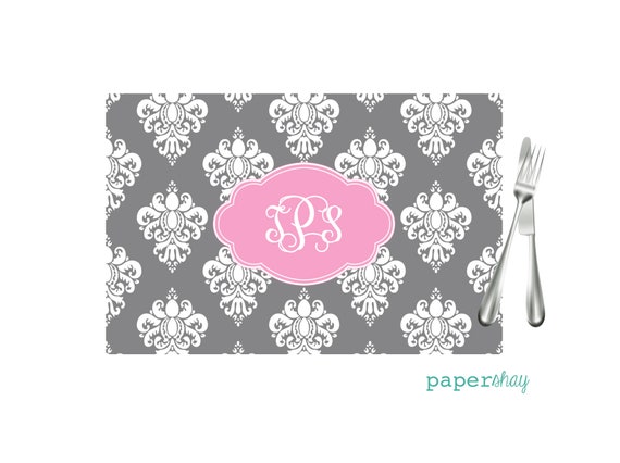Monogrammed Placemat Laminated Placemats Design Your Own | Etsy
