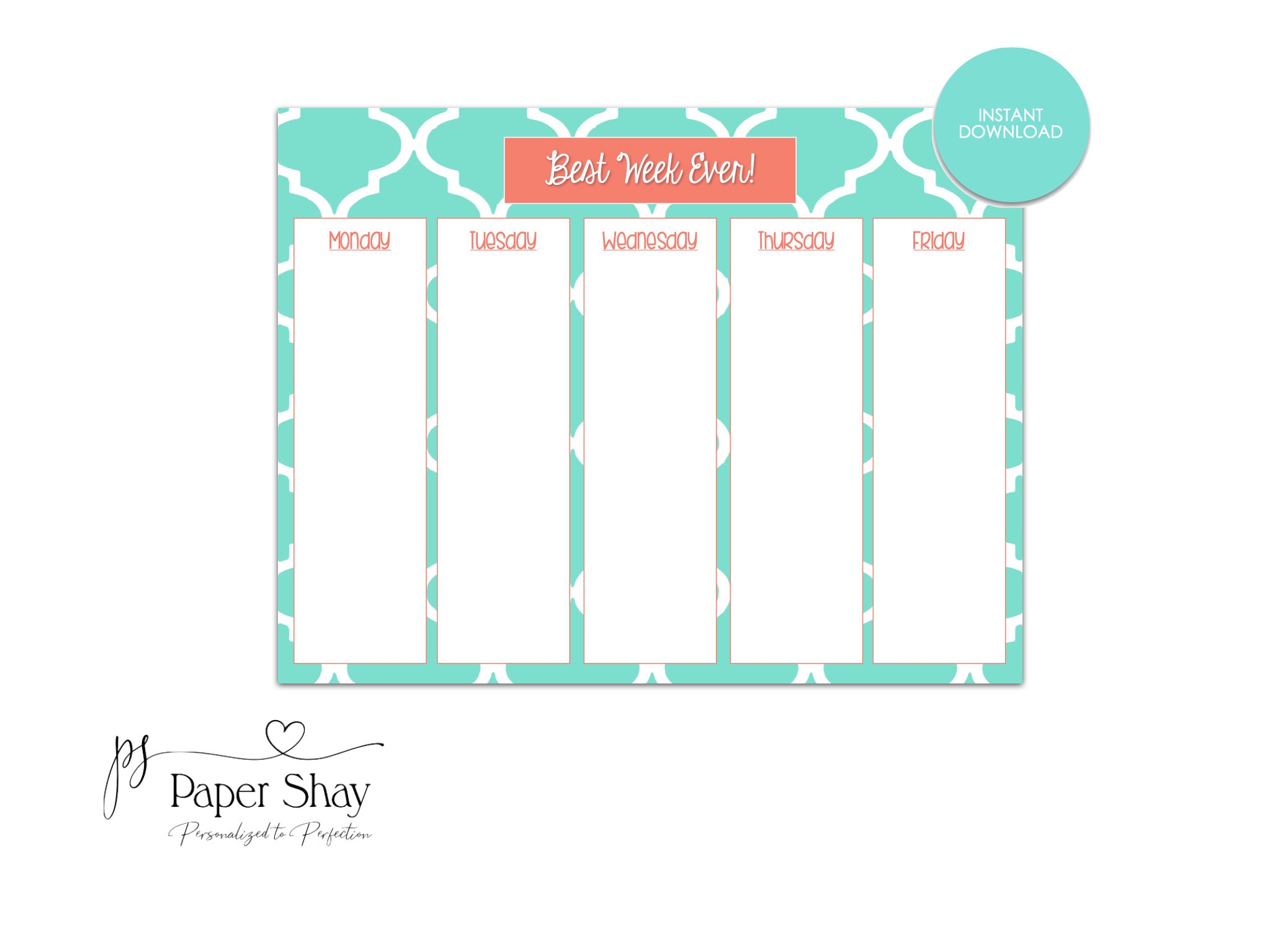 Weekly Planner Printable, Desktop Planner, Student Planner, Weekly ...