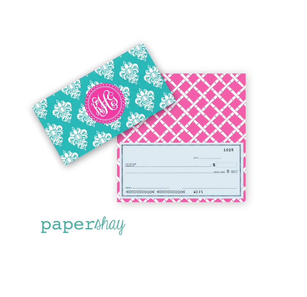 Checkbook Cover, Monogrammed Vinyl Checkbook Cover, Duplicate Checkbook ...