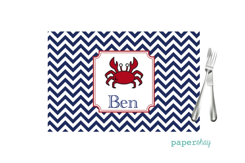 Monogrammed Placemat Laminated Placemats Design Your Own | Etsy