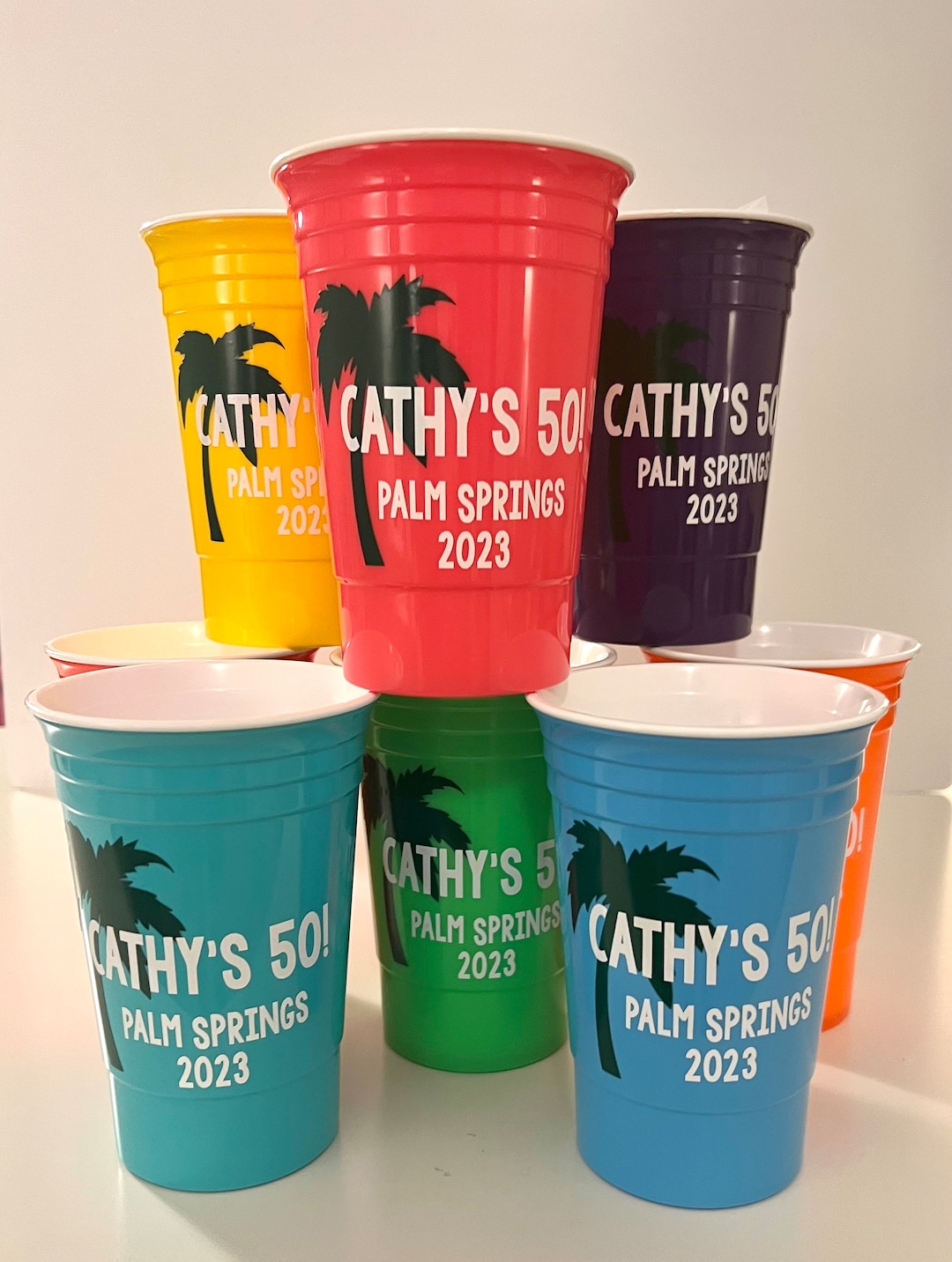 Personalized Double Walled Thick Plastic Cups for Birthdays, 16 Oz ...