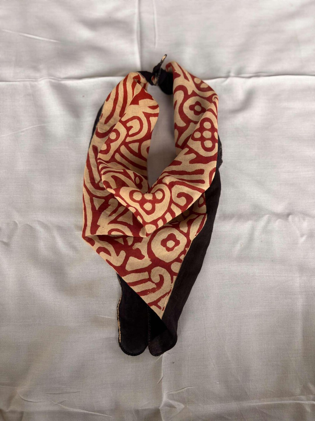 Organic Cotton Bandana Scarf: Hand Block Printed Boho Neckerchief - Etsy