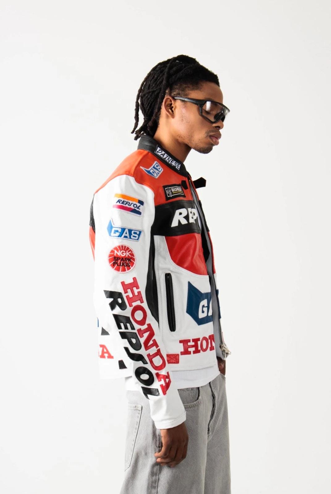 Honda Repsol Racing Leather Jacket – Men’s Red White Motogp Motorcycle ...