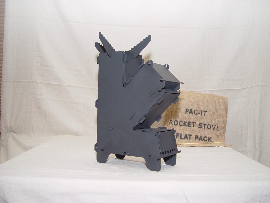 Heavy Duty 14ga Steel Flat Pack Rocket Stove | Self-feeding Wood ...